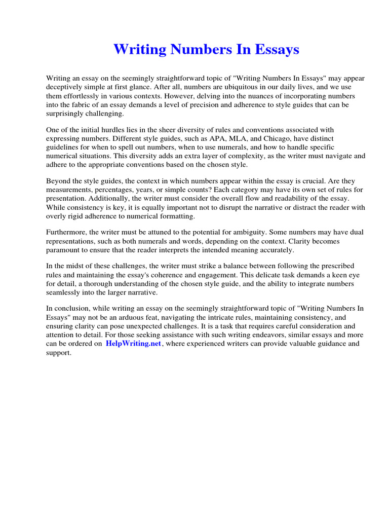 Writing Numbers in Essays | PDF | Murder | Malice Aforethought