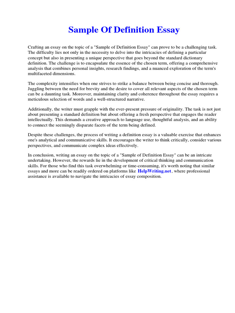 Sample of Definition Essay | PDF | Hannibal