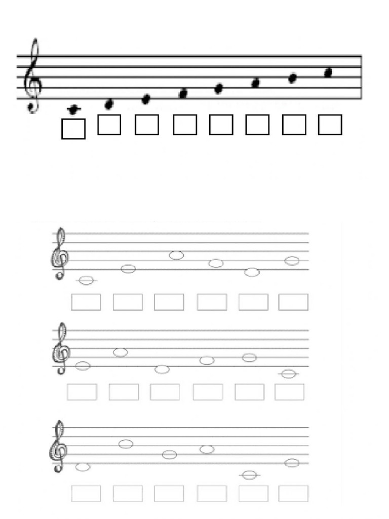 notas pentagrama ejercicio | PDF
