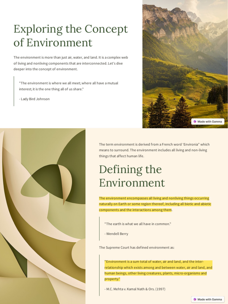 Understanding the Environment Concept | PDF | Natural Environment ...