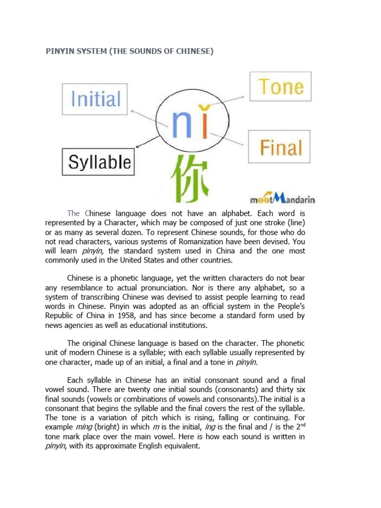 Initials Finals | Download Free PDF | Pinyin | Standard Chinese