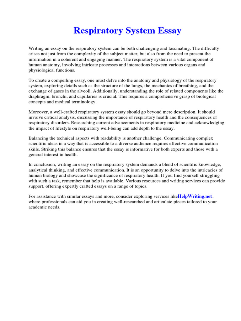 Respiratory System Essay | PDF | Respiratory System | Roman Republic