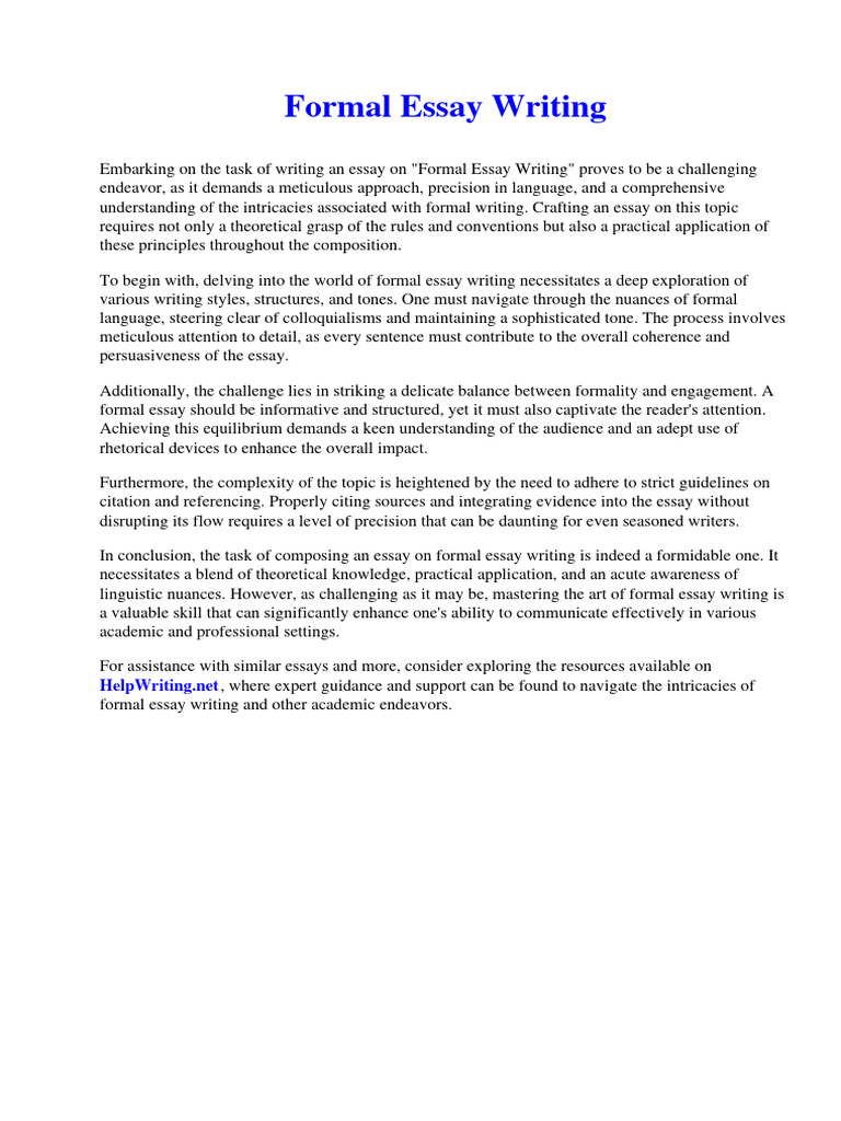 Formal Essay Writing | PDF | Clinical Medicine | Causes Of Death