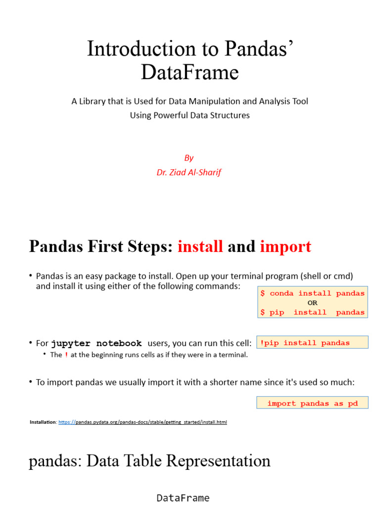 Pandas (Ziad) | PDF | Comma Separated Values | Computer Data Pandas (Ziad) | PDF | Comma Separated Values | Computer Data