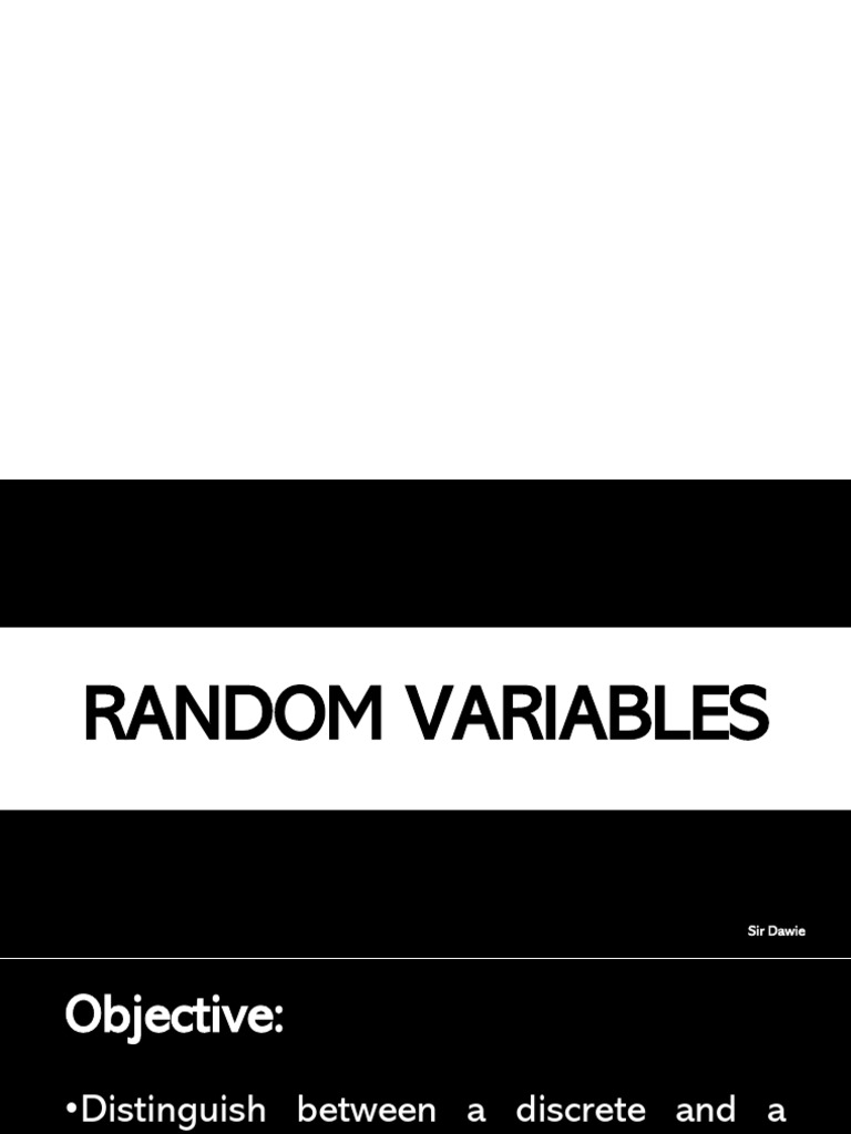Stats Day1 - Random Variables | PDF | Random Variable | Probability Distribution