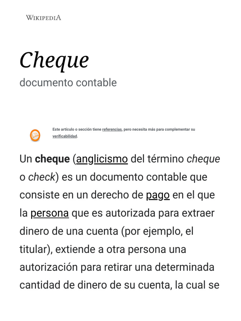 Cheques: Concepto, Tipos y Requisitos | PDF | Cheque | Dinero