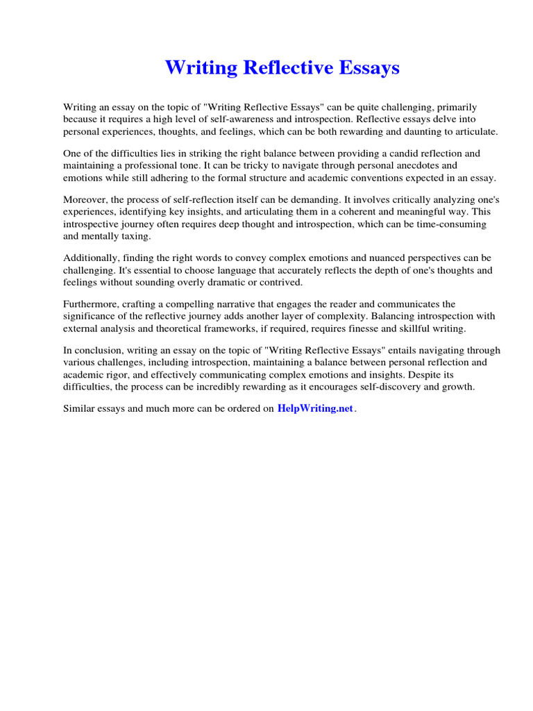 Writing Reflective Essays | PDF | Zeus | Hamlet