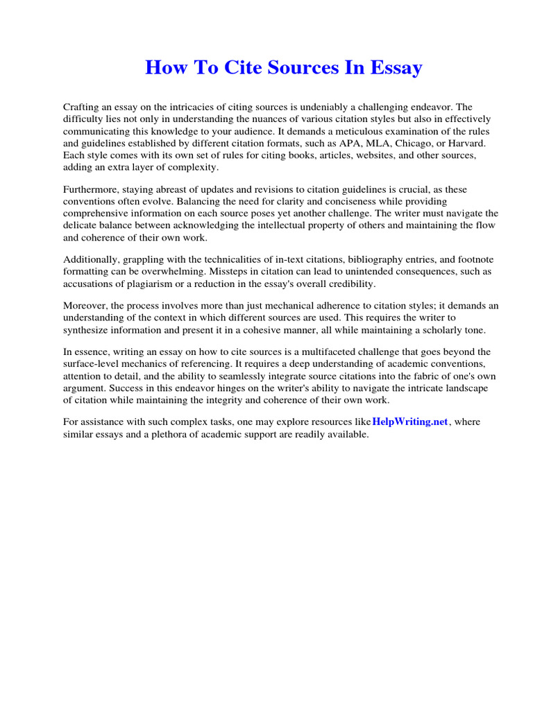 How To Cite Sources in Essay | Download Free PDF | Johann Sebastian ...