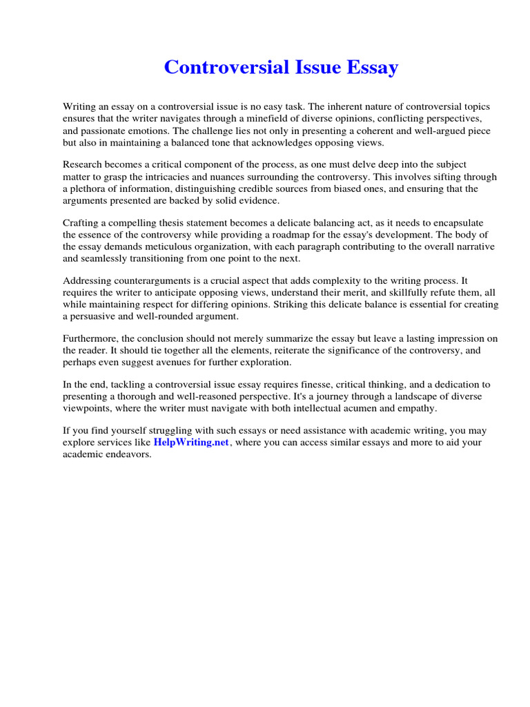 Controversial Issue Essay | Download Free PDF | Mount Everest | Essays