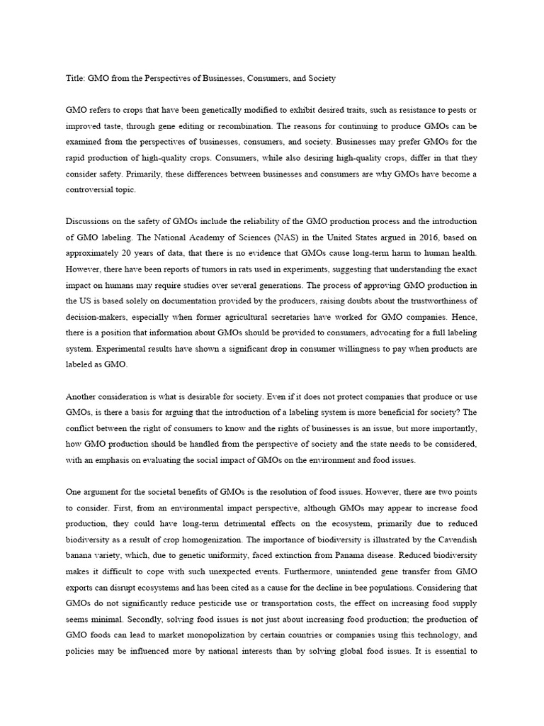 GMO Report | PDF | Genetically Modified Organism | Genetic Engineering