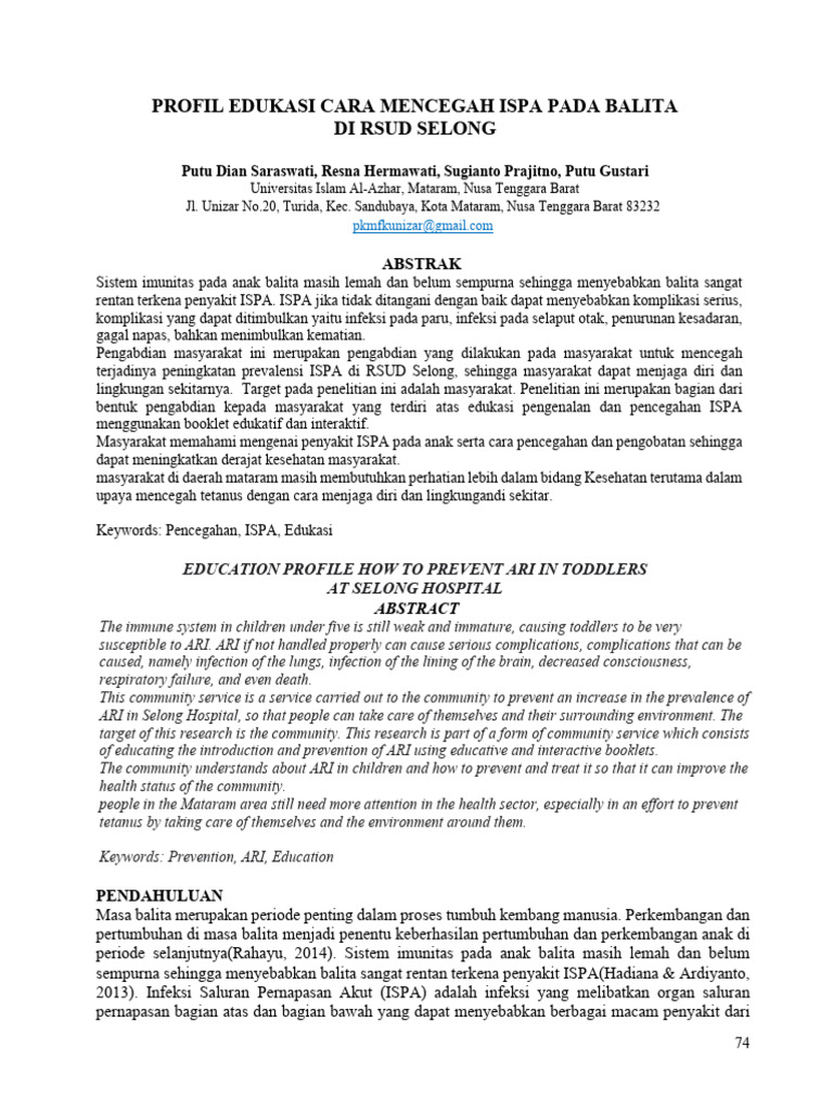 15.+ (74 78) +Putu+Dian+Saraswati+ (ISPA) | PDF | Kesehatan Holistik | Sains & Matematika