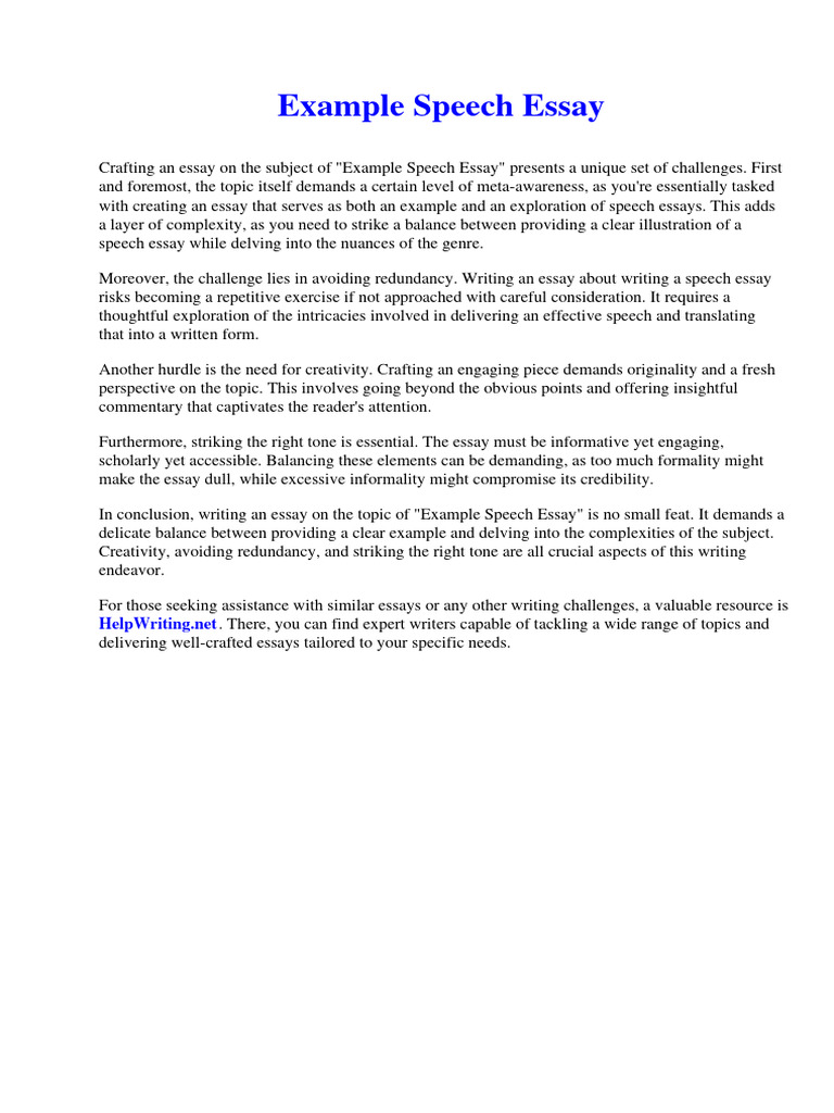 Example Speech Essay | PDF | Falkland Islands | Blog