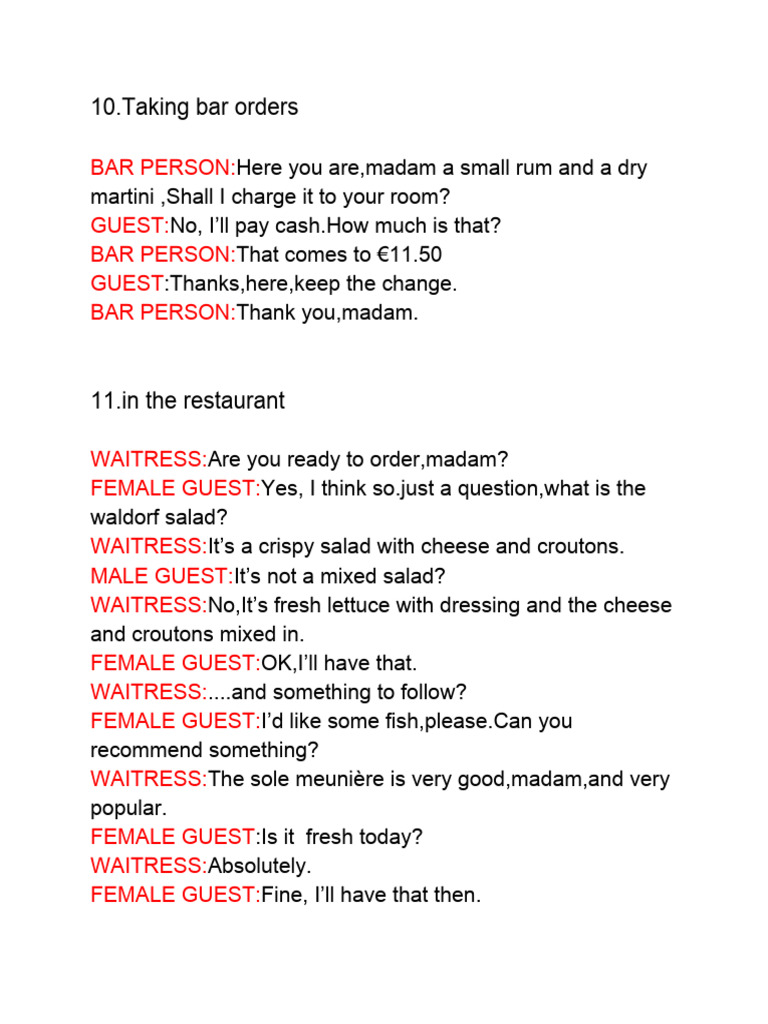 Dining and Bar Etiquette Guide | PDF