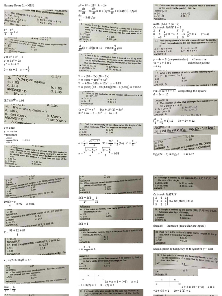 Mastery Notes 01 MESL | PDF