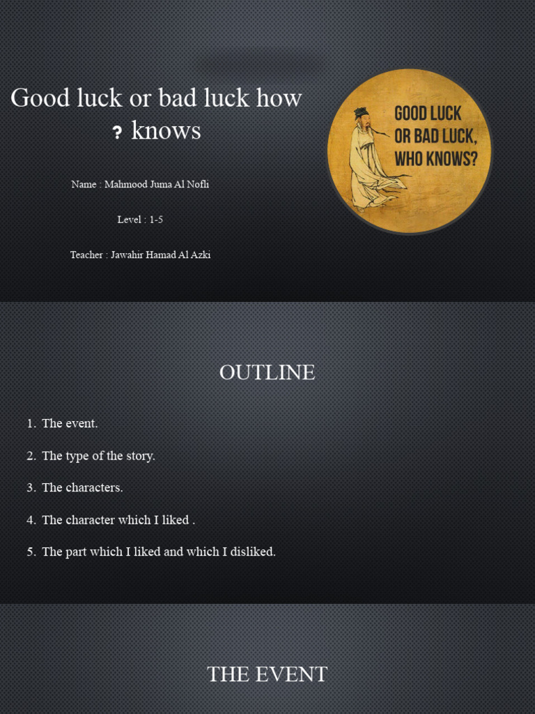 Good Luck or Bad Luck How Knows | PDF