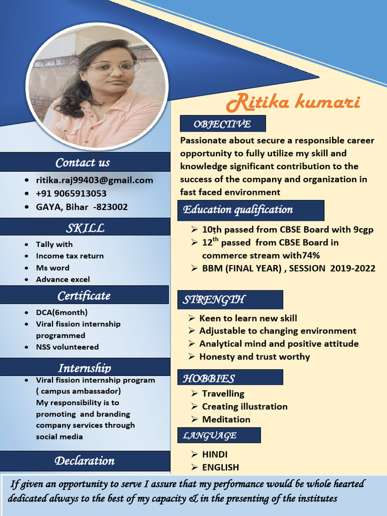 Ritika Kumari Resume 7 | PDF