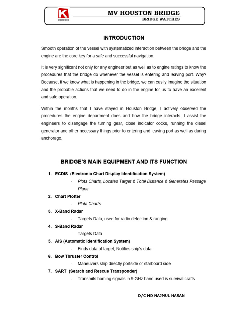 9 Bridge Watches | PDF | Anchor | Shipping