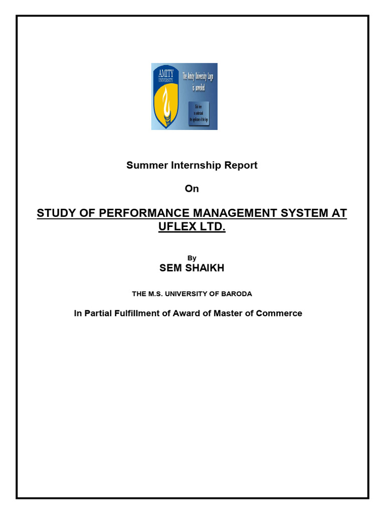 Summer Internship Report on STUDY of PER | PDF | Sampling (Statistics) | Performance Management