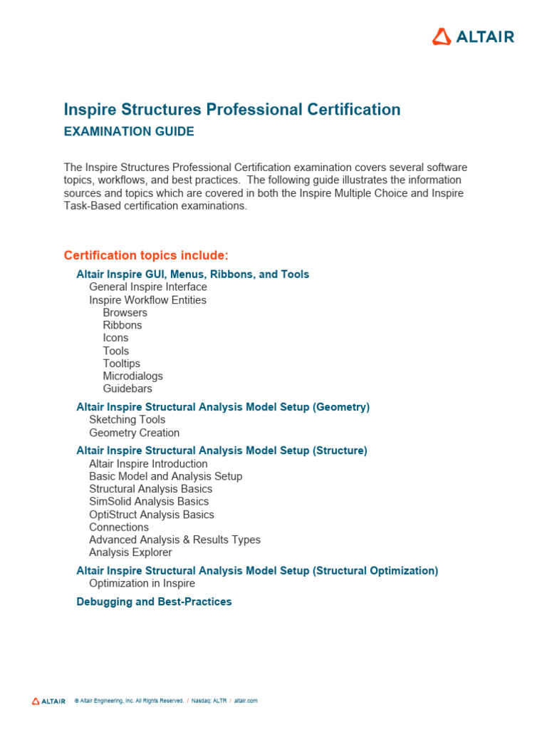 Inspire Professional Certification Examination Guide PDF | PDF | Business