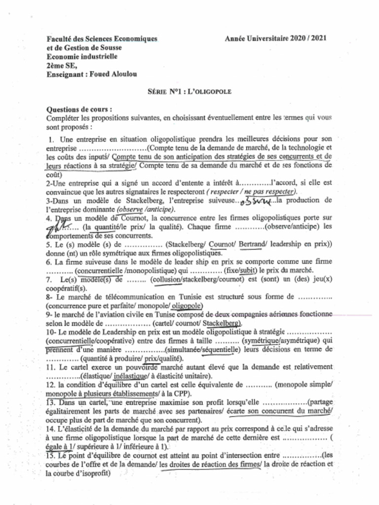 Correction Série 1 | PDF