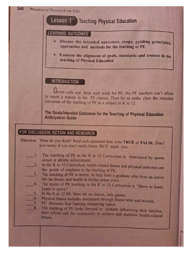 Teaching Physical Education | PDF