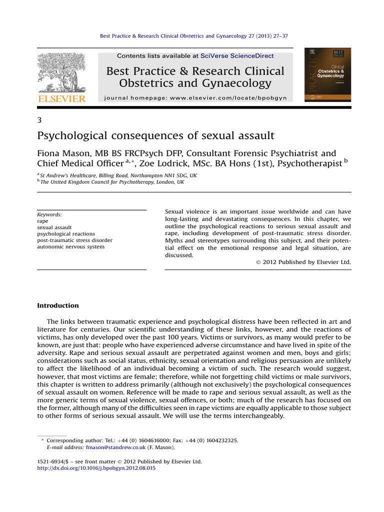 Mason Consequences | PDF | Rape | Psychological Trauma