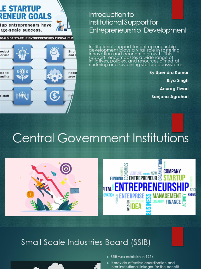 Institutional Support for Entrepreneurs | PDF | Entrepreneurship | Business