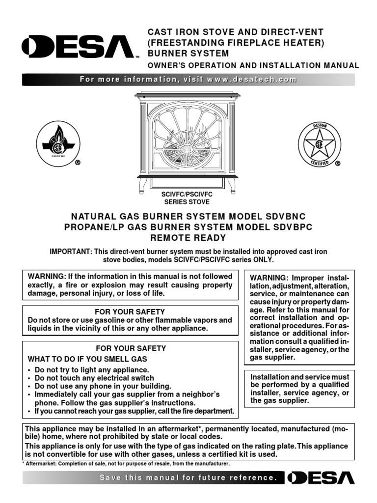 Desa SDVBPC, SDVBNC 42406 | PDF | Screw | Stove
