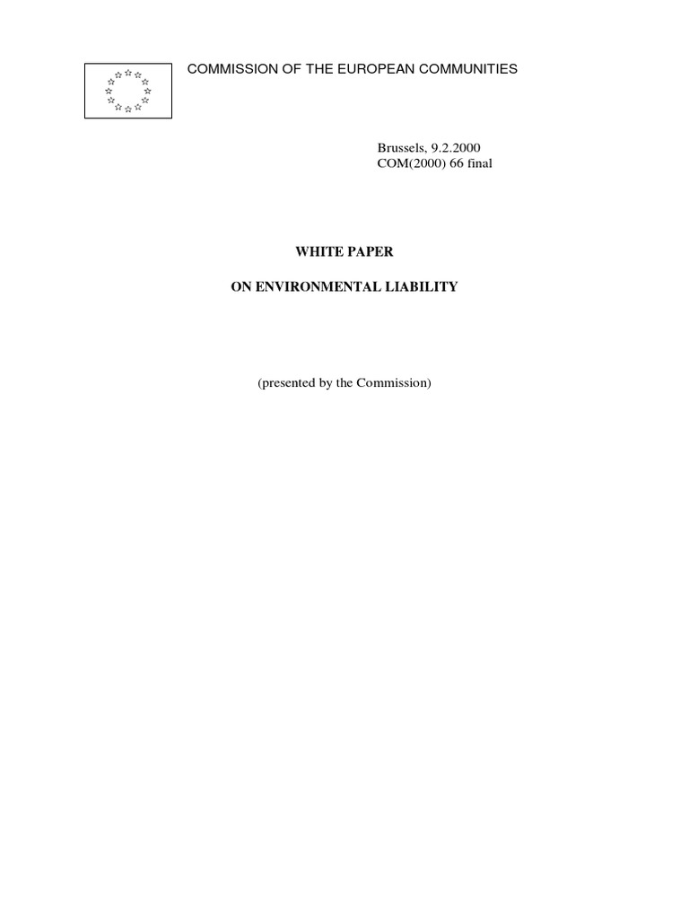 UE Environmental - Liability - White - Paper!!! | PDF | Environmental ...