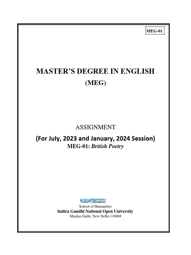 Assignment MEG-01, July 2023-Jan 2024 | PDF