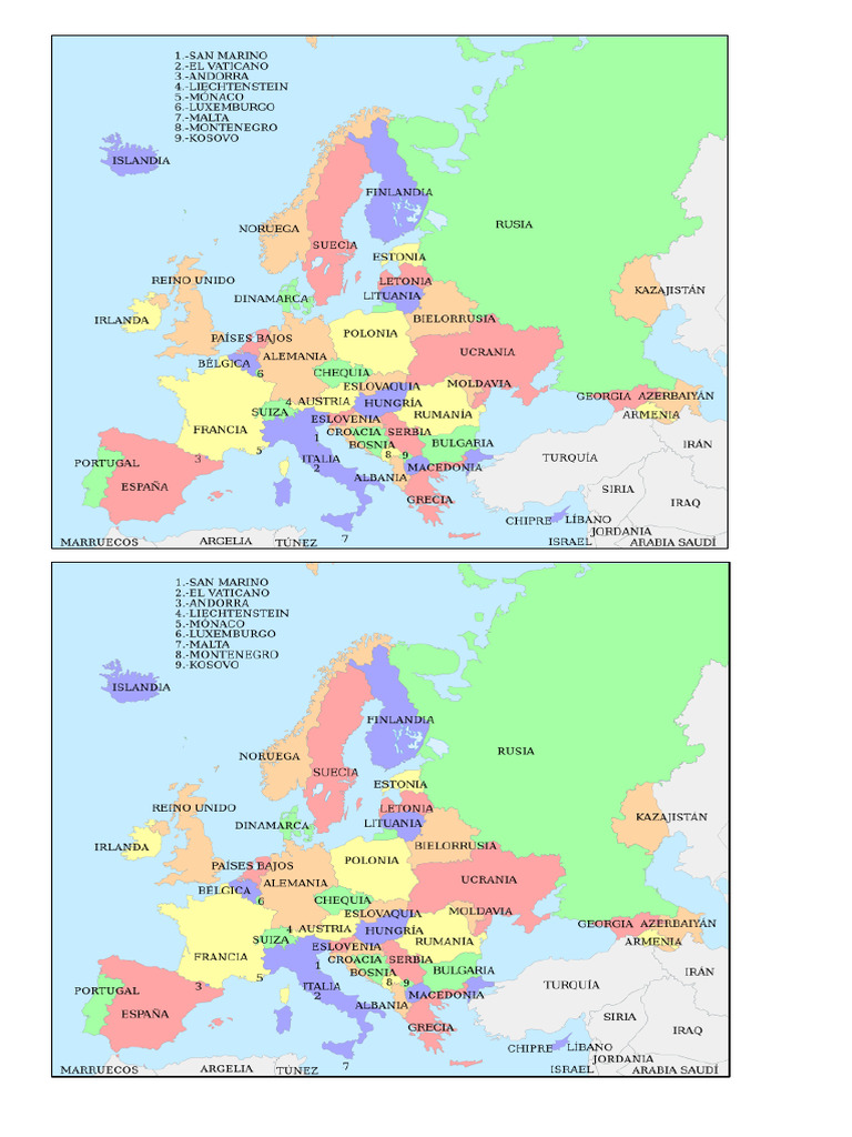 Mapa Politico de Europa | PDF