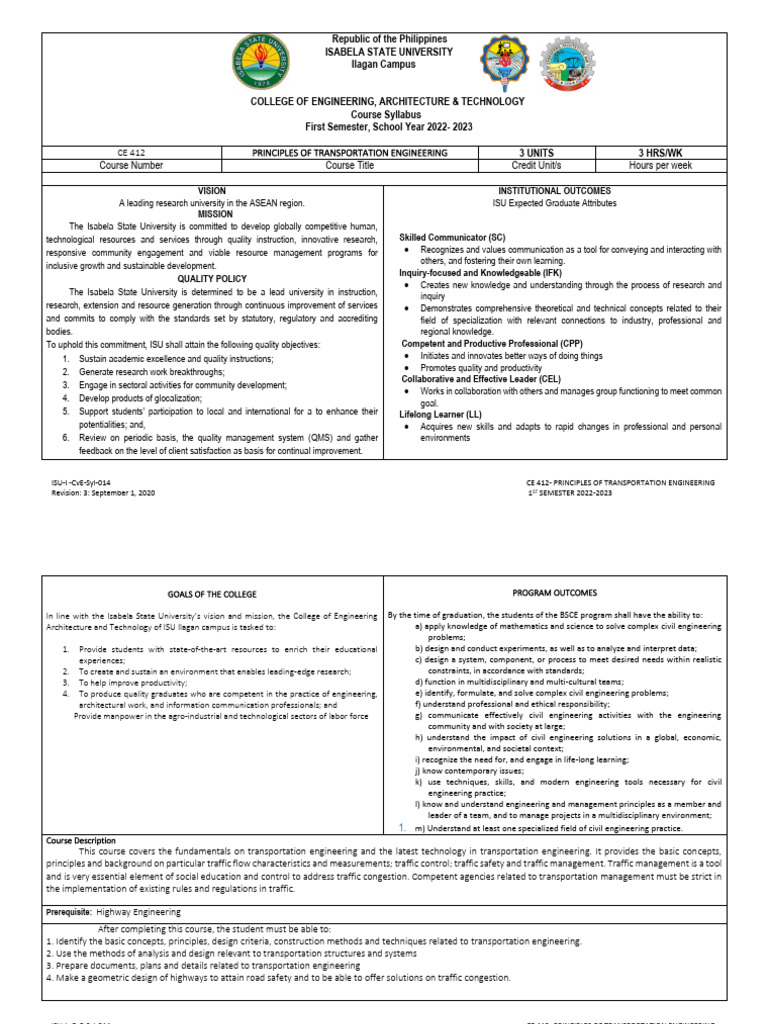 CE412 Syllabus | PDF | Engineering | Brainstorming