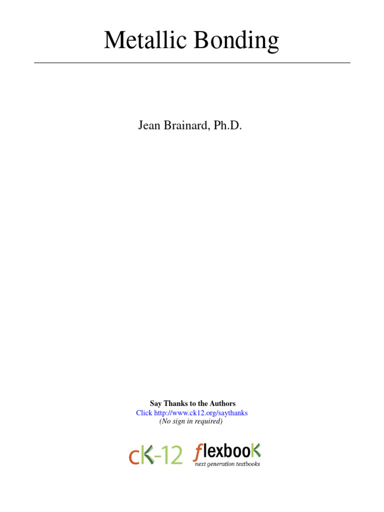Metallic Bonding Reading Assignment | PDF | Chemical Bond | Ion