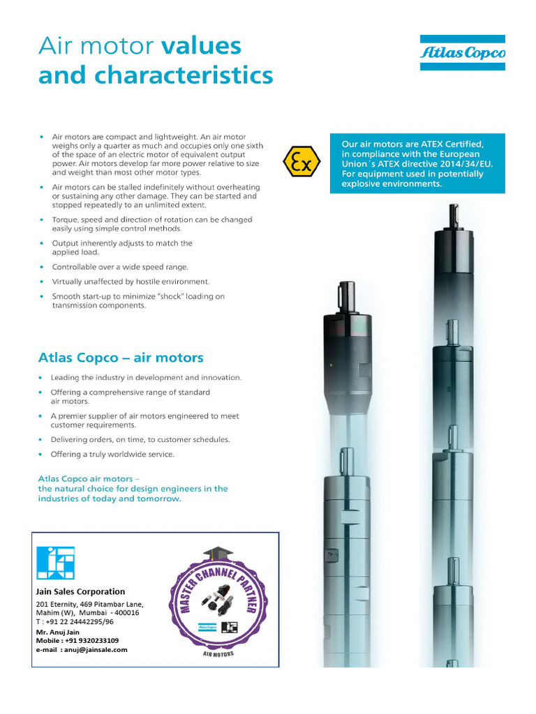 Values and Characteristics - Atlas Copco Air Motor | PDF