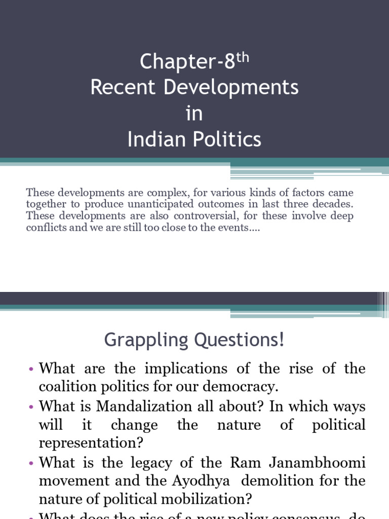 Recent Developments in Indian Politics | PDF | Bharatiya Janata Party ...