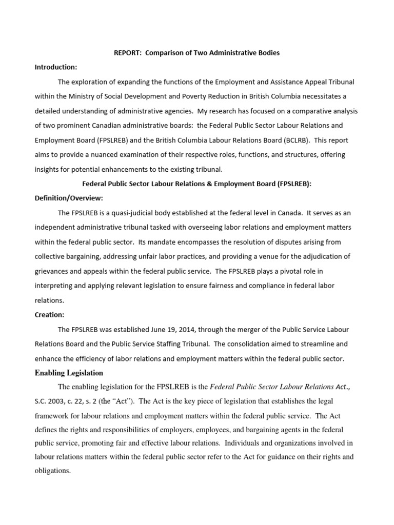 PADM 240 - Comparison Report | PDF | Mediation | Labor Relations