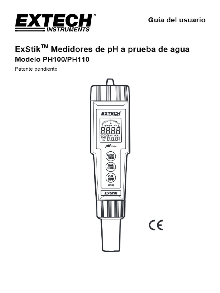 Extech Instruments PH100 ExStik® PH Meter Manual de Usuario - Manualzz ...