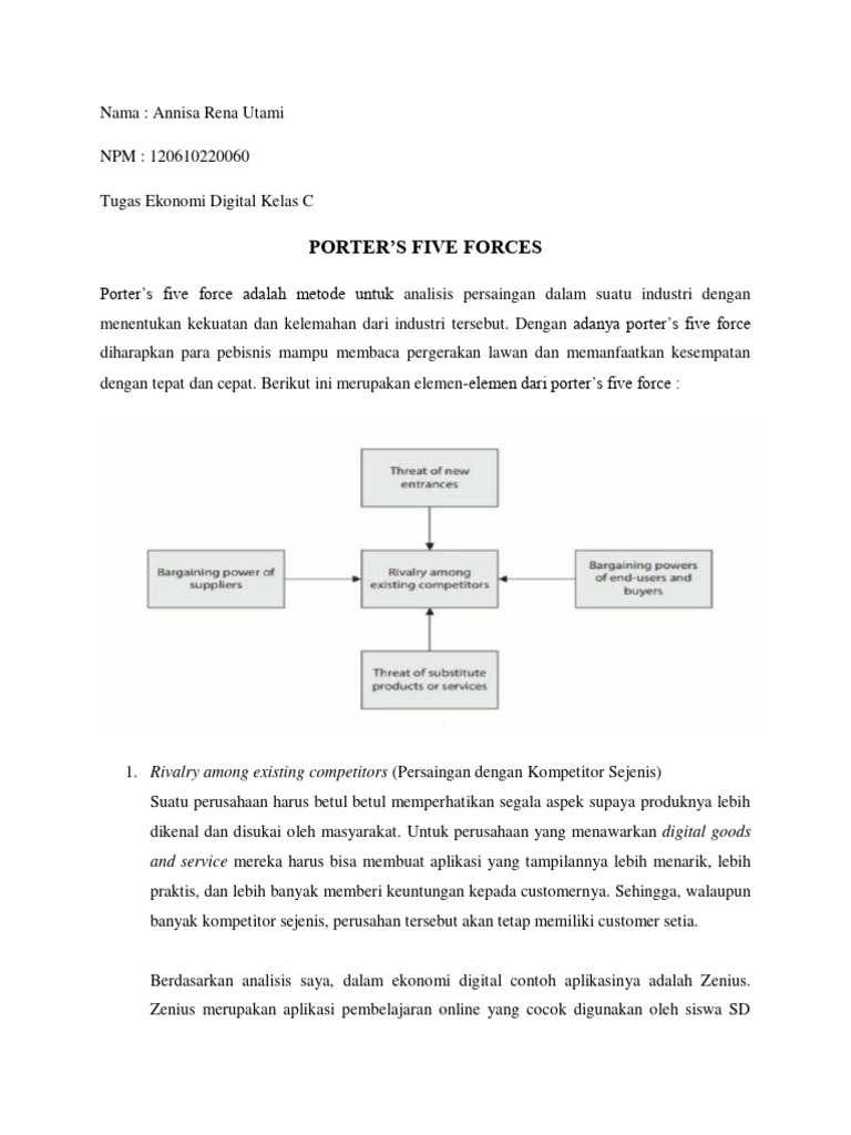 Analisis Porter’s Five Forces Zenius | PDF