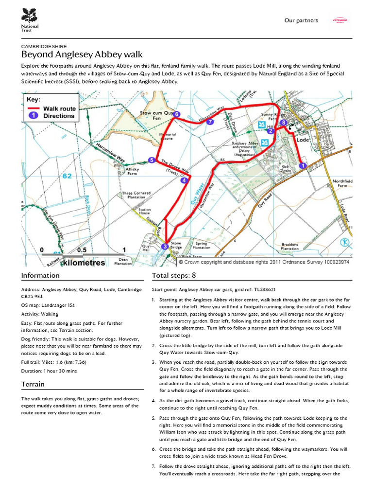 Beyond Anglesey Abbey Walk Lode Cambridgeshire Walking | PDF | Home ...