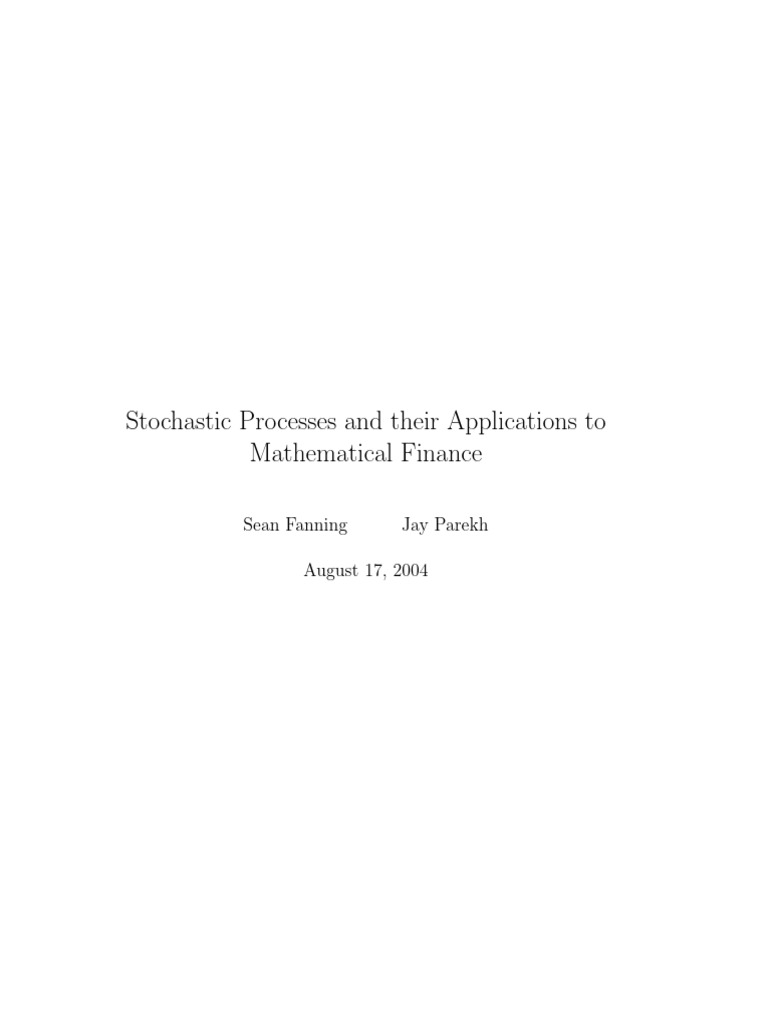 Stochastic Processes and Their Applicati | PDF | Option (Finance) | Put ...