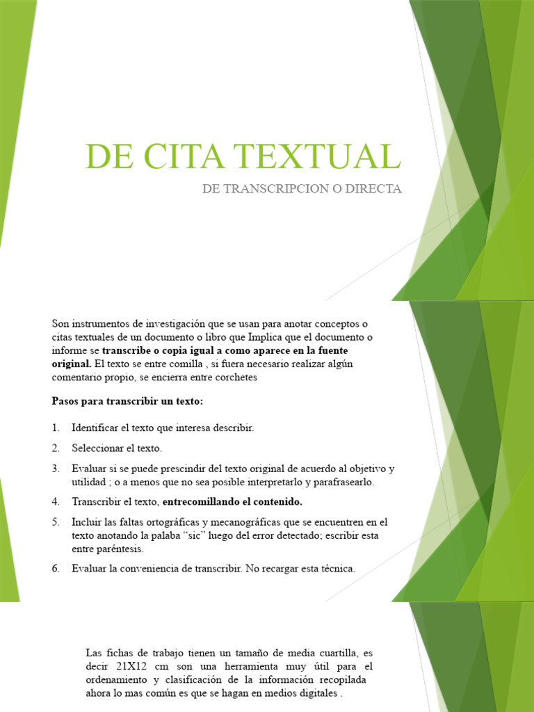 Ficha 1 de Cita Textual | Descargar gratis PDF | Citación ...