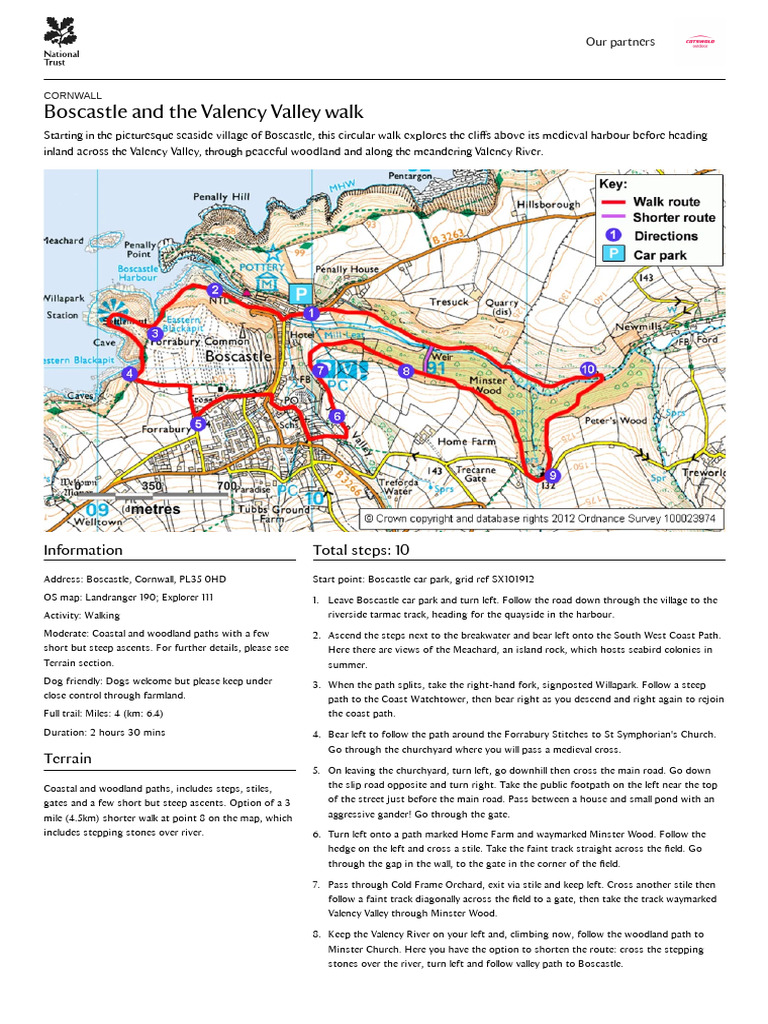 Boscastle Valency Valley Walking Guide | PDF | Outdoor Recreation