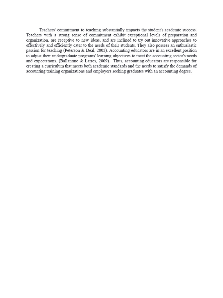 Teacher Commitment and Student Success | PDF
