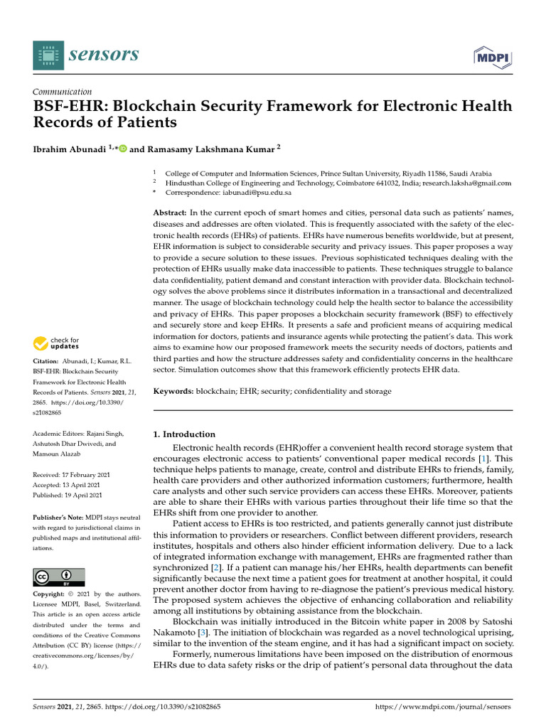 05 BSF EHR Blockchain Security Framework For Electronic Health | PDF | Electronic Health Record ...