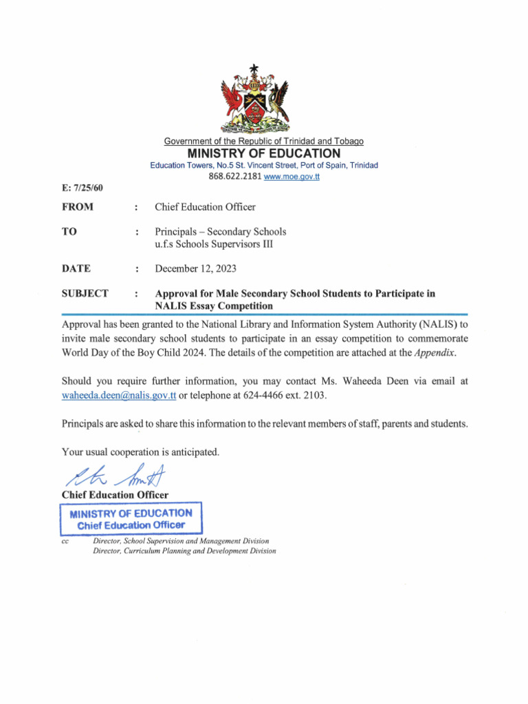 Memo - Approval For Competition | PDF