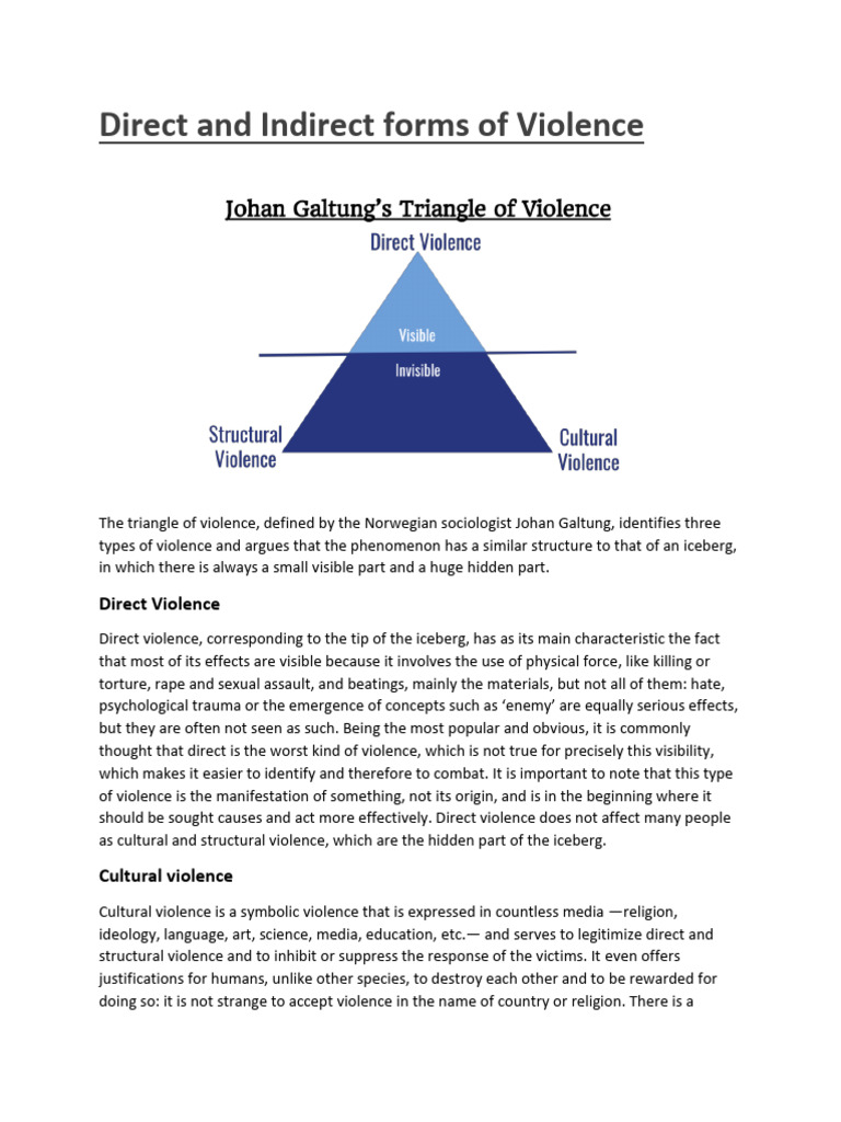 Direct and Indirect Forms of Violence | PDF | Domestic Violence ...