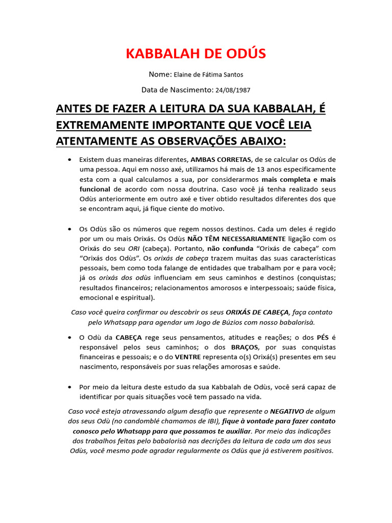 Kabbalah dos Odùs: Guia e Ritual | PDF | Cabala