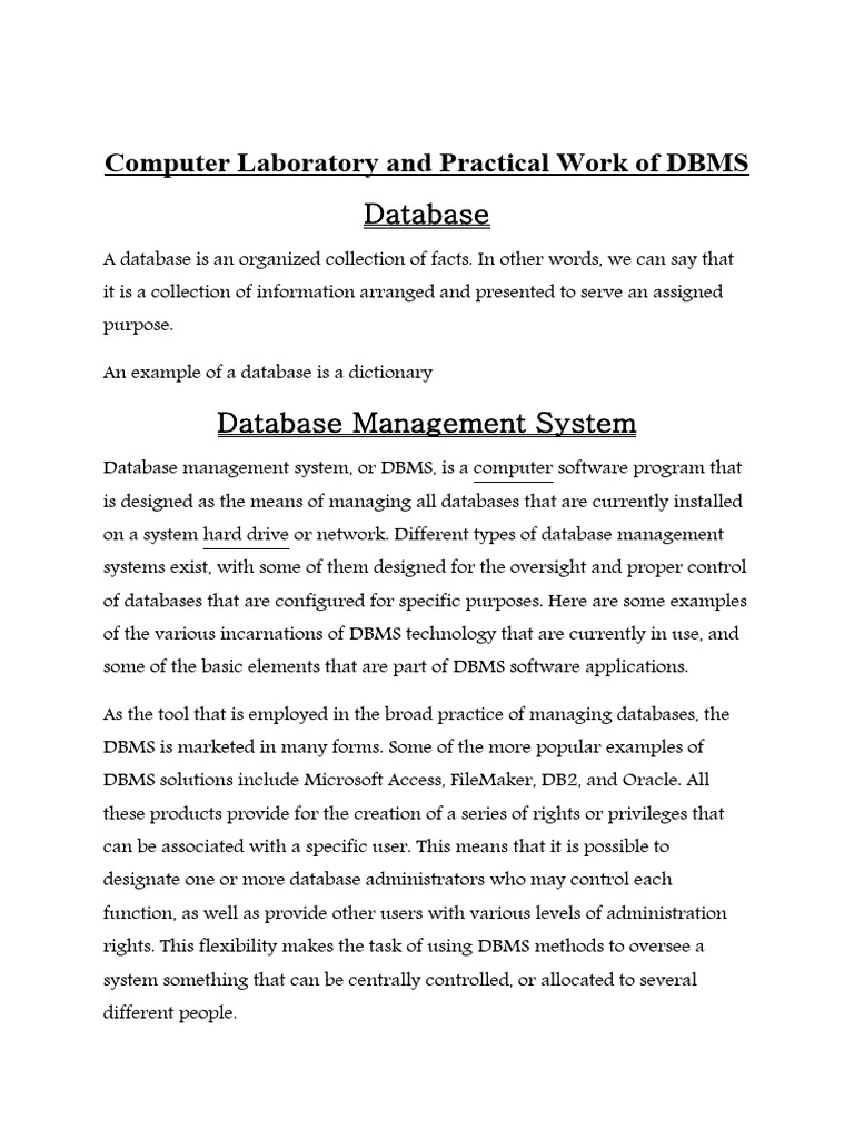 Dbms Practicals | PDF | Sql | Databases Dbms Practicals | PDF | Sql | Databases