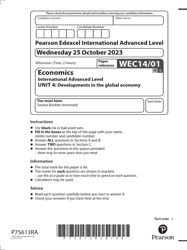 Economics Exam: Global Economy | PDF | Labour Economics | Poverty