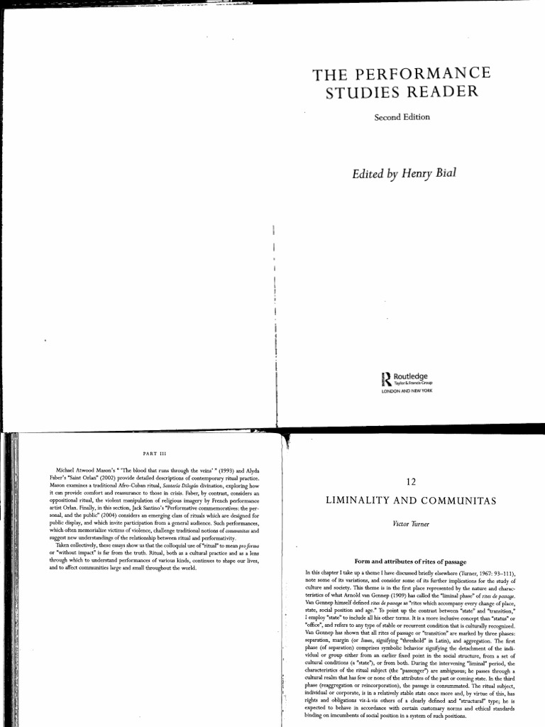 Turner - Liminality and Communitas | PDF | Rituals